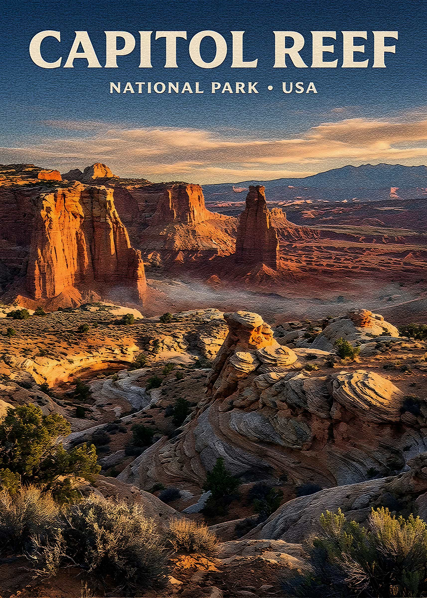'Capitol Reef National Park Poster' Poster, picture, metal print, paint ...
