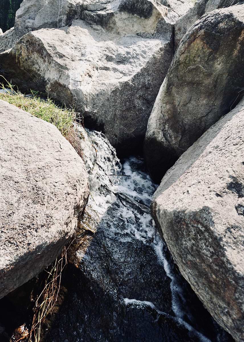 'Rock Stream Flowing Between Large Stones' Poster, picture, metal print ...