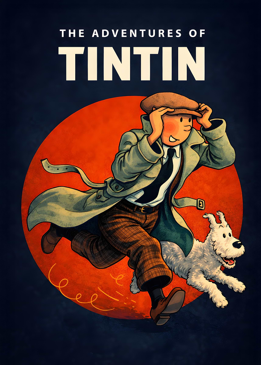 'The Adventures of Tintin Running' Poster, picture, metal print, paint ...