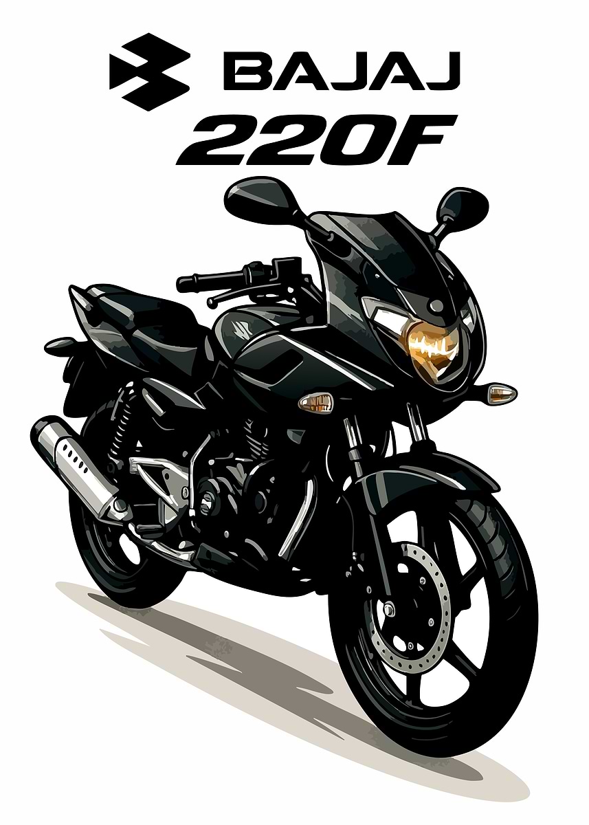 'Bajaj 220F Motorcycle Illustration' Poster, picture, metal print ...