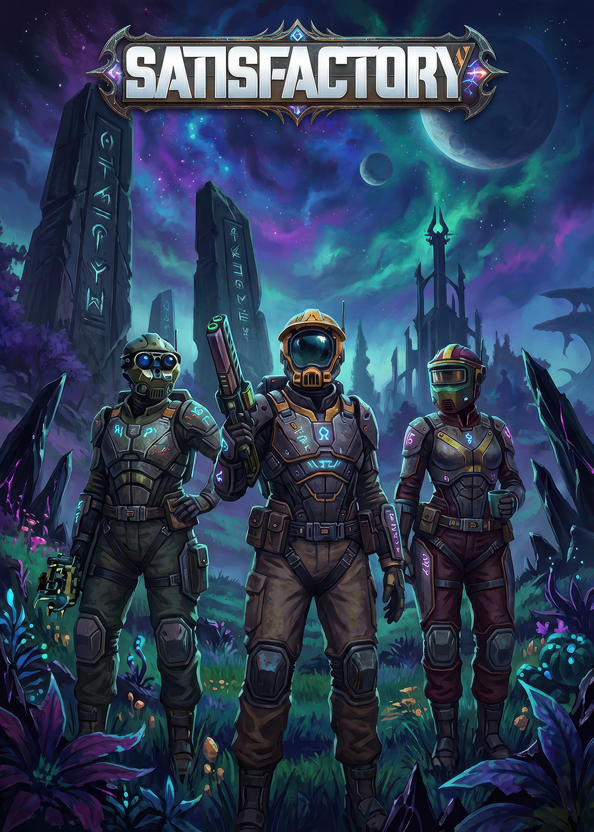 'Satisfactory Game Cover Art' Poster, picture, metal print, paint by ...