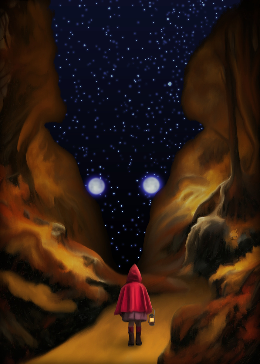 'Little Red Riding Hood Illustration' Poster, picture, metal print ...