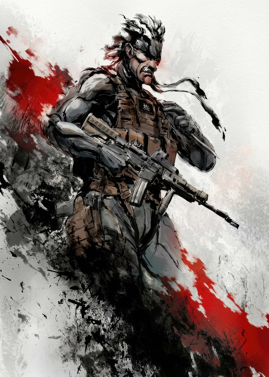 'Solid Snake Metal Gear Solid' Poster, picture, metal print, paint by ...