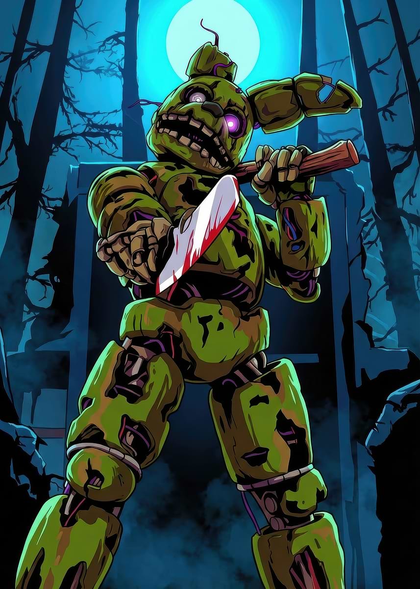 'Springtrap Five Nights' Poster, picture, metal print, paint by ...