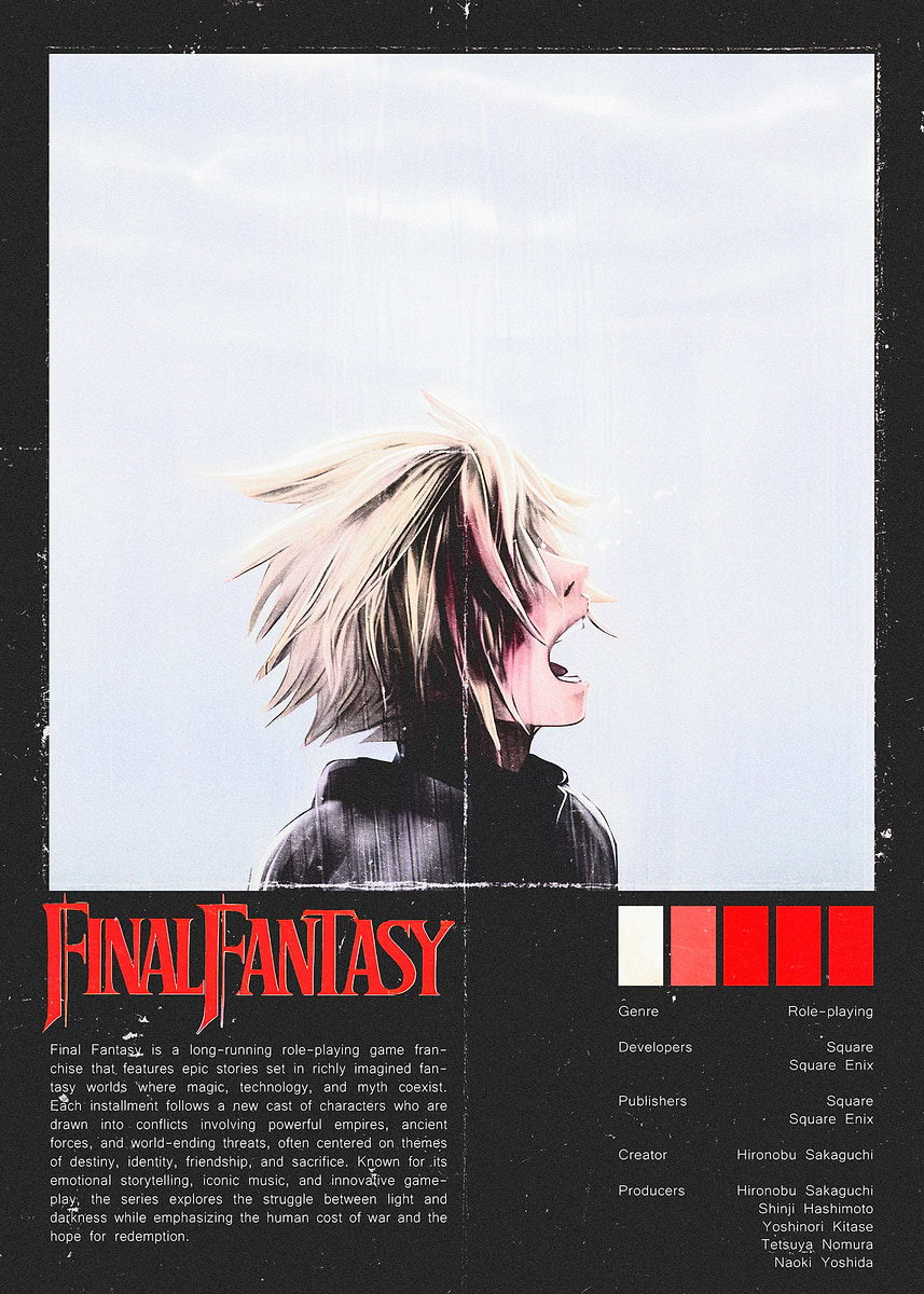 'Final Fantasy Character Screaming Poster' Poster, picture, metal print ...