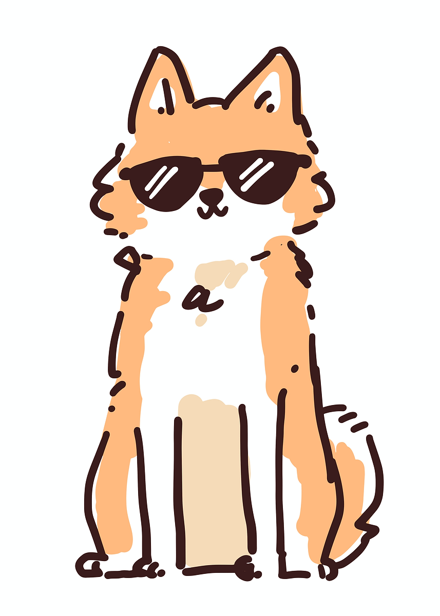 'Cool Dog with Sunglasses Illustration' Poster, picture, metal print ...