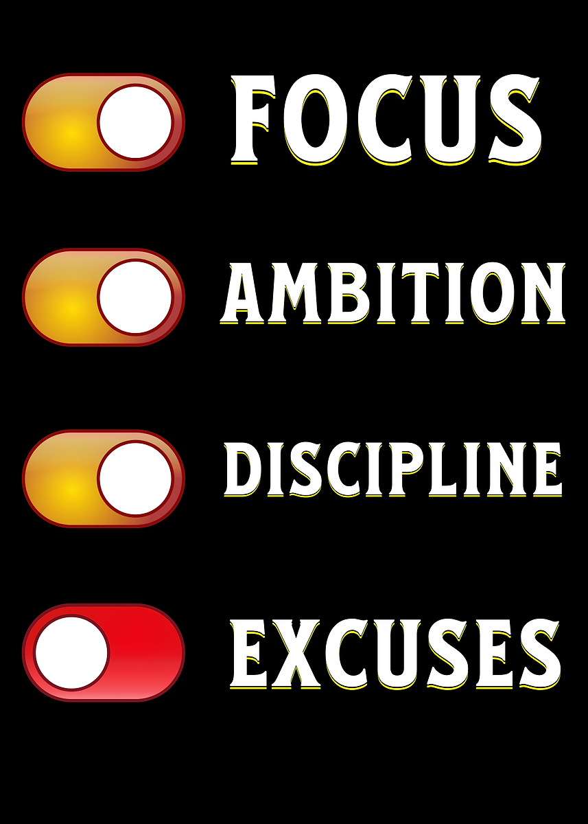 'Motivational Switches: Focus, Ambition, Discipline' Poster, picture ...