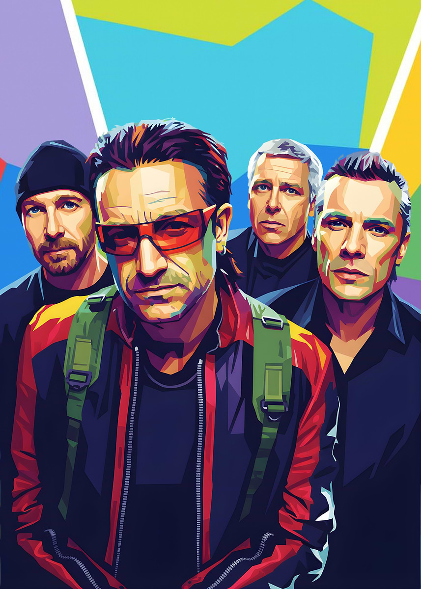 'U2 Band Portrait Pop Art' Poster, picture, metal print, paint by Azlan ...