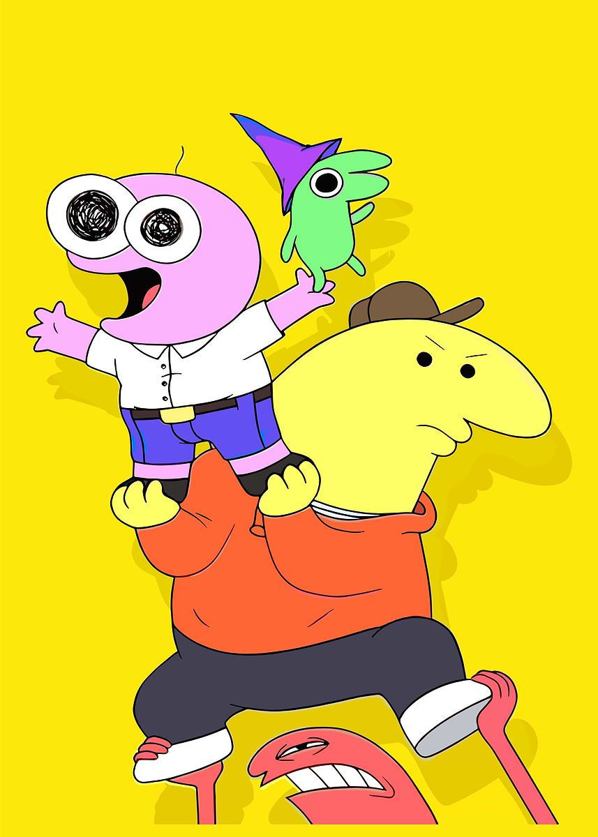 'Smiling Friends Cartoon Characters Illustration' Poster, picture ...