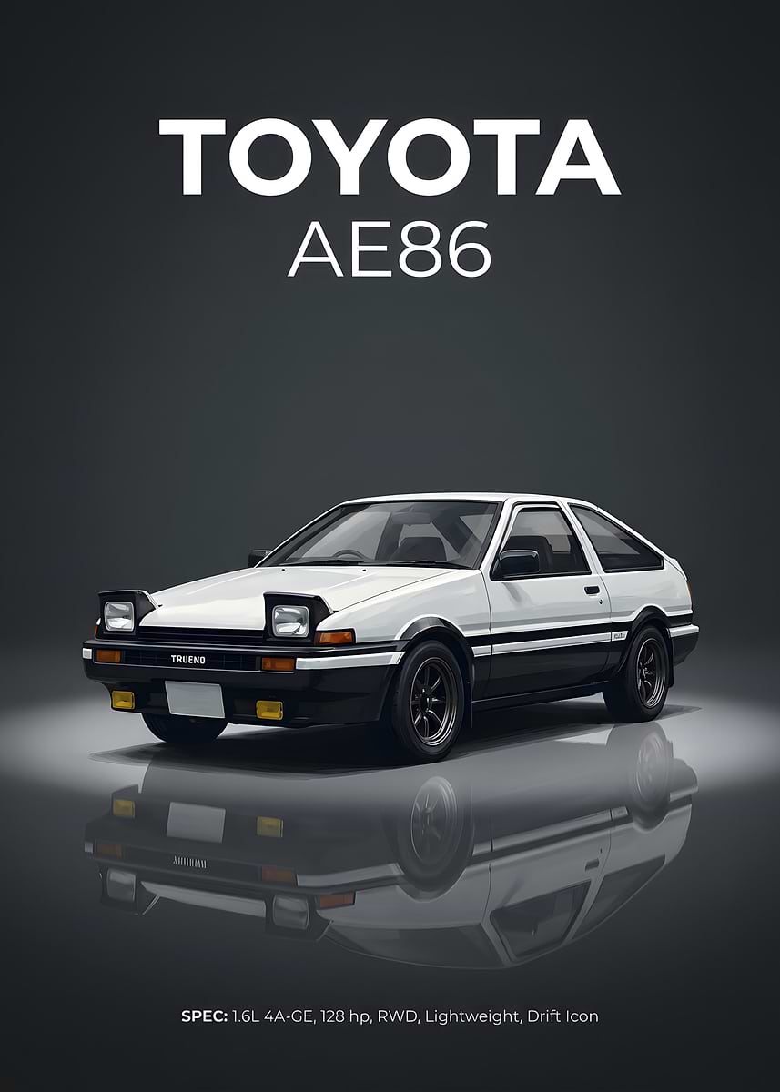 'Toyota AE86 Illustration' Poster, picture, metal print, paint by ...