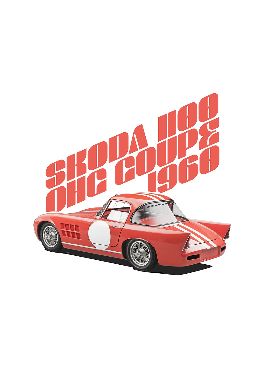 'Skoda 1100 OHC Coupe 1960' Poster, picture, metal print, paint by ...