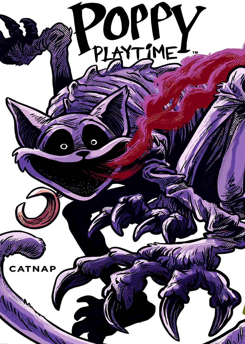 'Poppy Playtime Catnap Character Art' Poster, picture, metal print ...