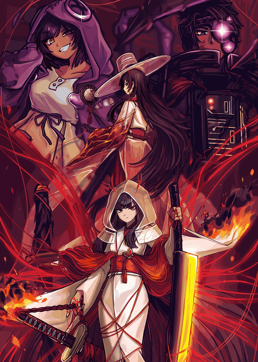 'Anime Characters with Swords and Hoods' Poster, picture, metal print ...