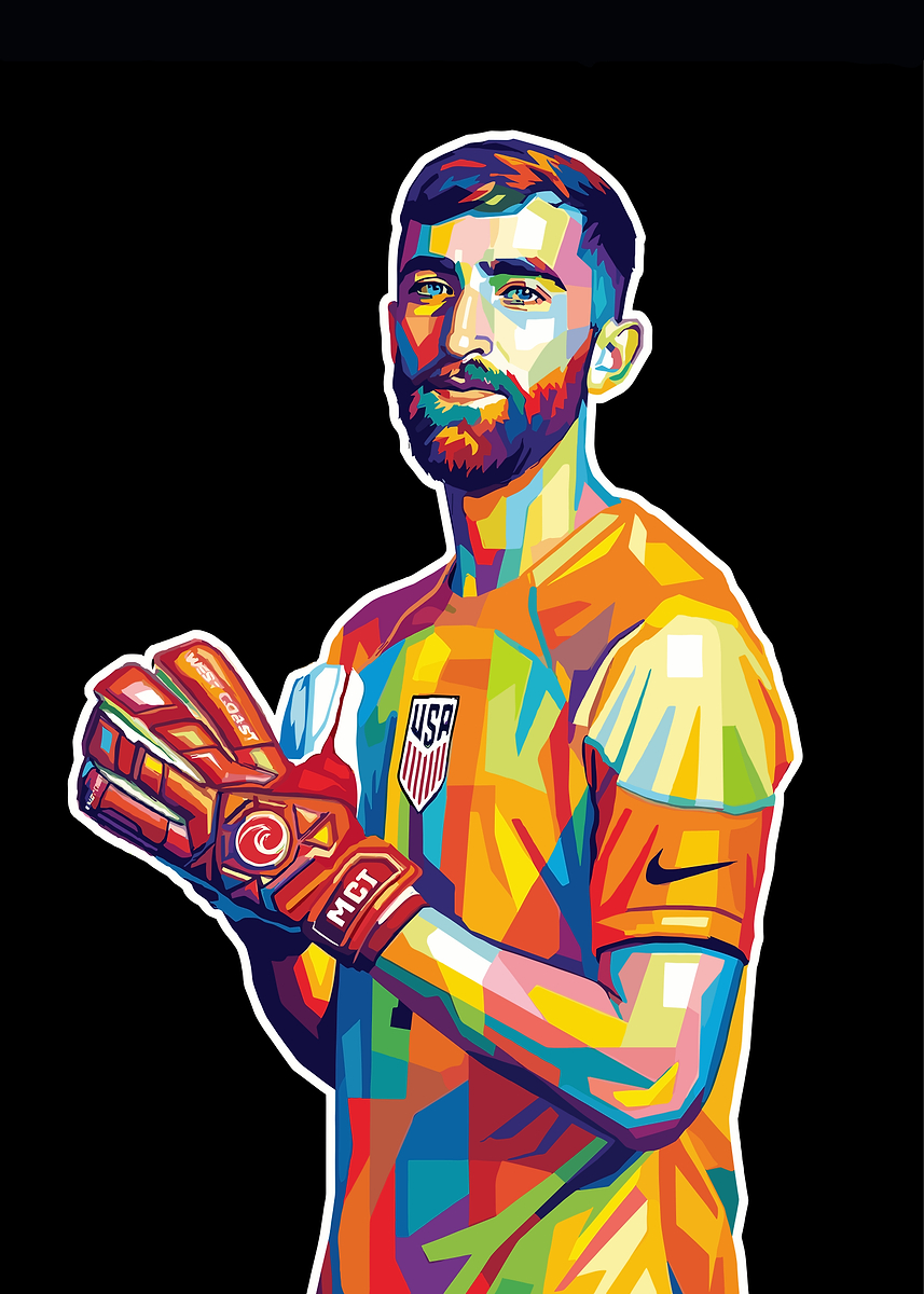 'Matt Turner USA Goalkeeper in Pop Art Style' Poster, picture, metal ...