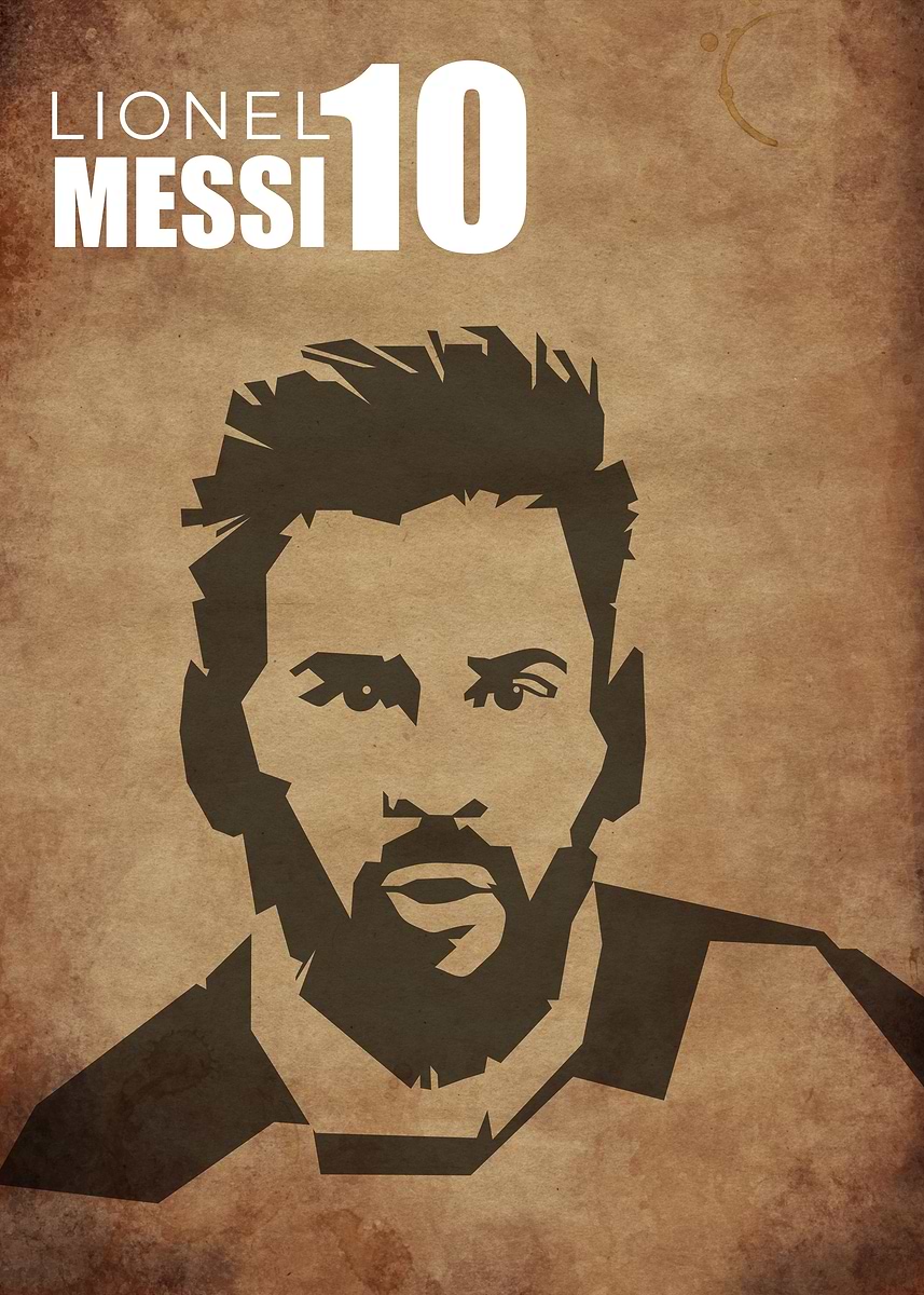 'Lionel Messi Minimalist Portrait Art' Poster, picture, metal print ...