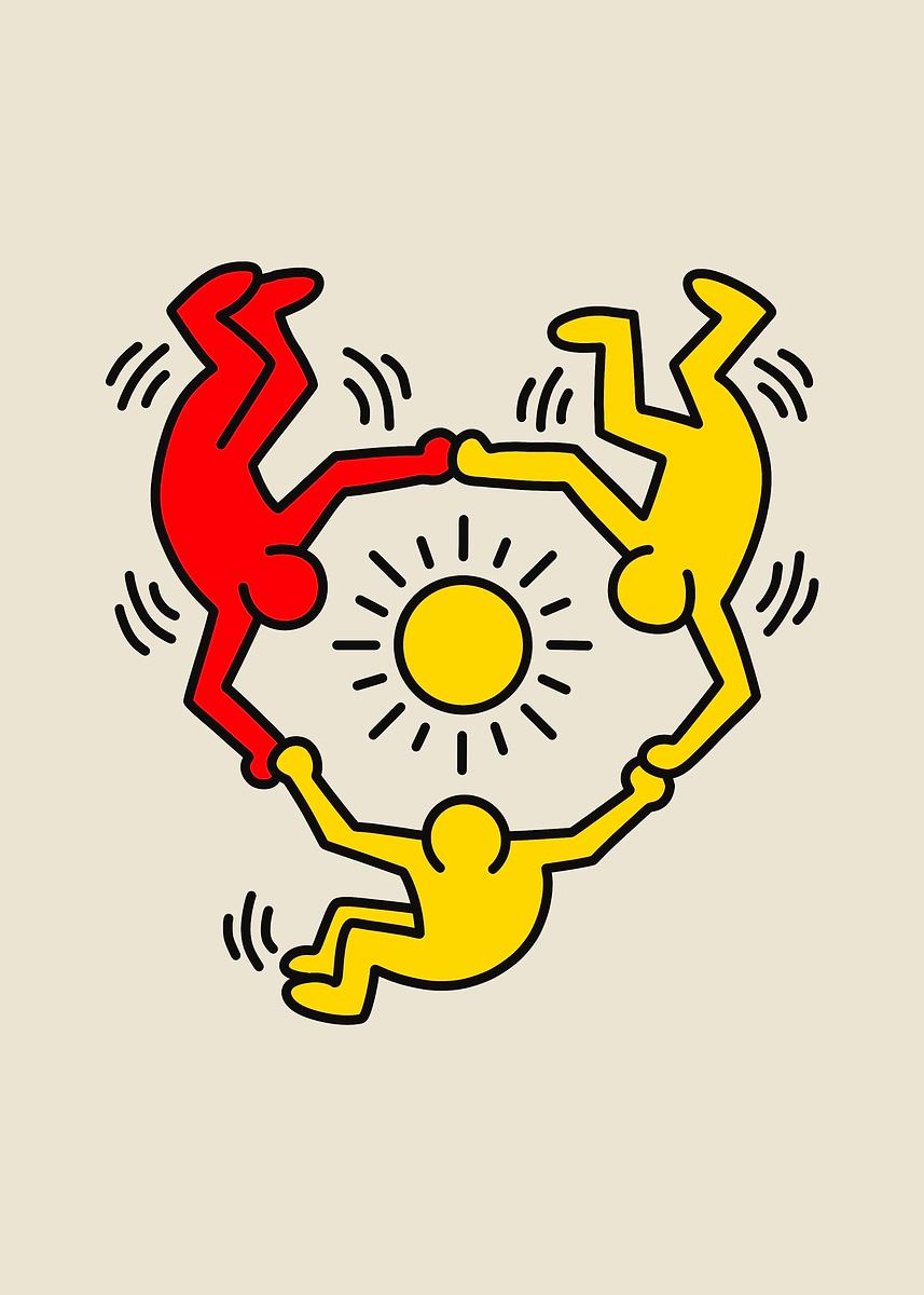 ' Dancing Figures' Poster, picture, metal print, paint by fay list.art ...