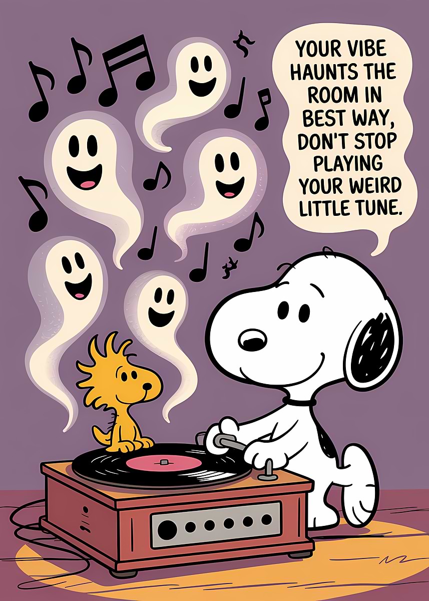 'Snoopy's Spooky Tune' Poster, picture, metal print, paint by Hubilatt ...