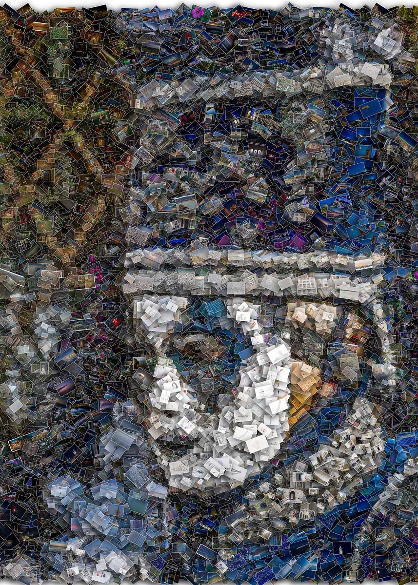 'Mosaic Portrait: Abstract Face Composition' Poster, picture, metal ...