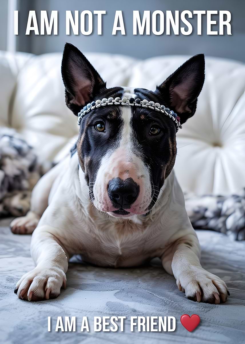 'I Am Not a Monster – Best Friend Bull Terrier' Poster, picture, metal ...