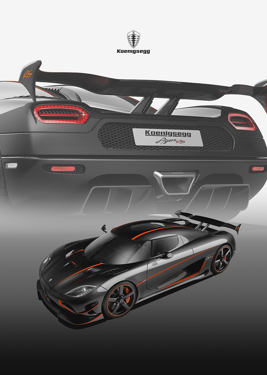 'Koenigsegg Agera RS Car Poster' Poster, picture, metal print, paint by ...
