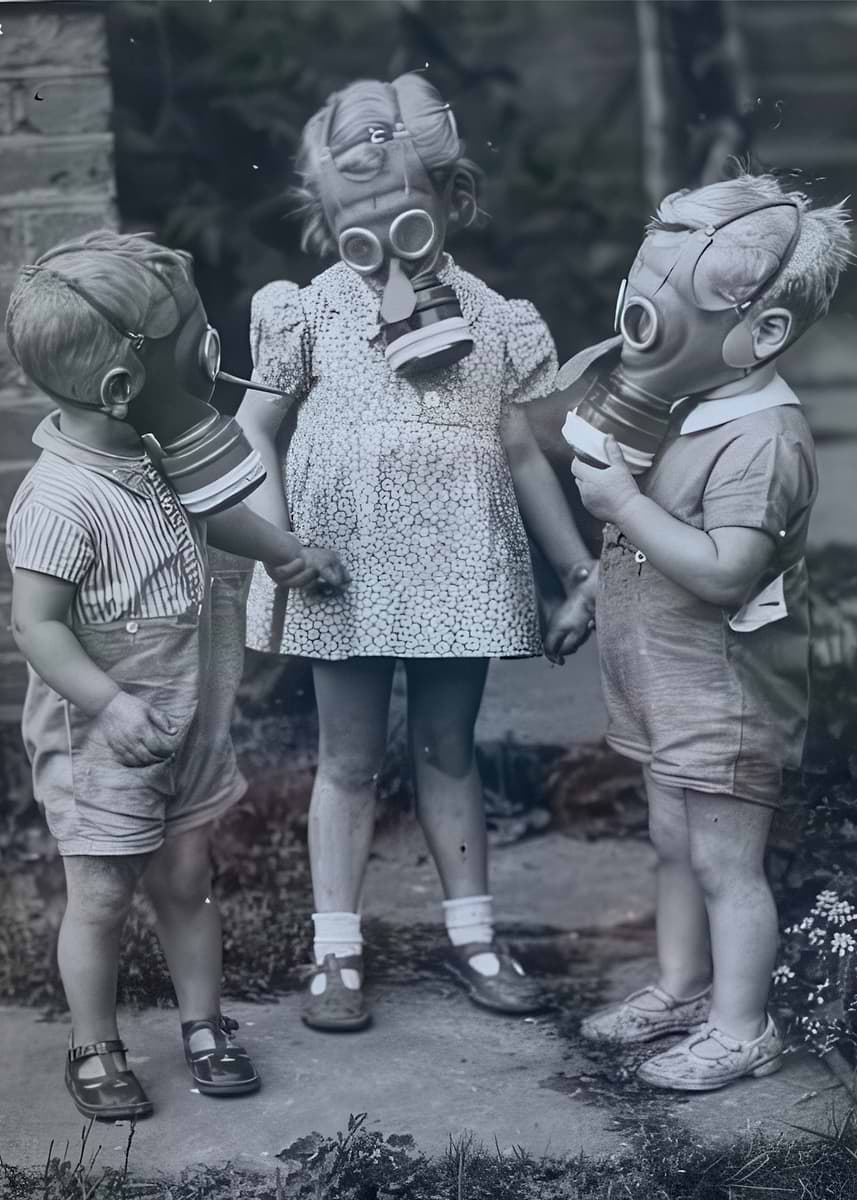 'CHERNOBYL, Children Wearing Gas Masks, Vintage Photo' Poster, picture ...