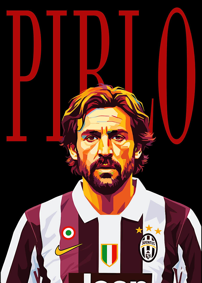 'Andrea Pirlo Pop Art Portrait' Poster, picture, metal print, paint by ...