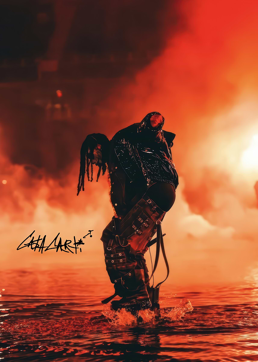 'Playboi Carti in Water, Red Lighting' Poster, picture, metal print ...