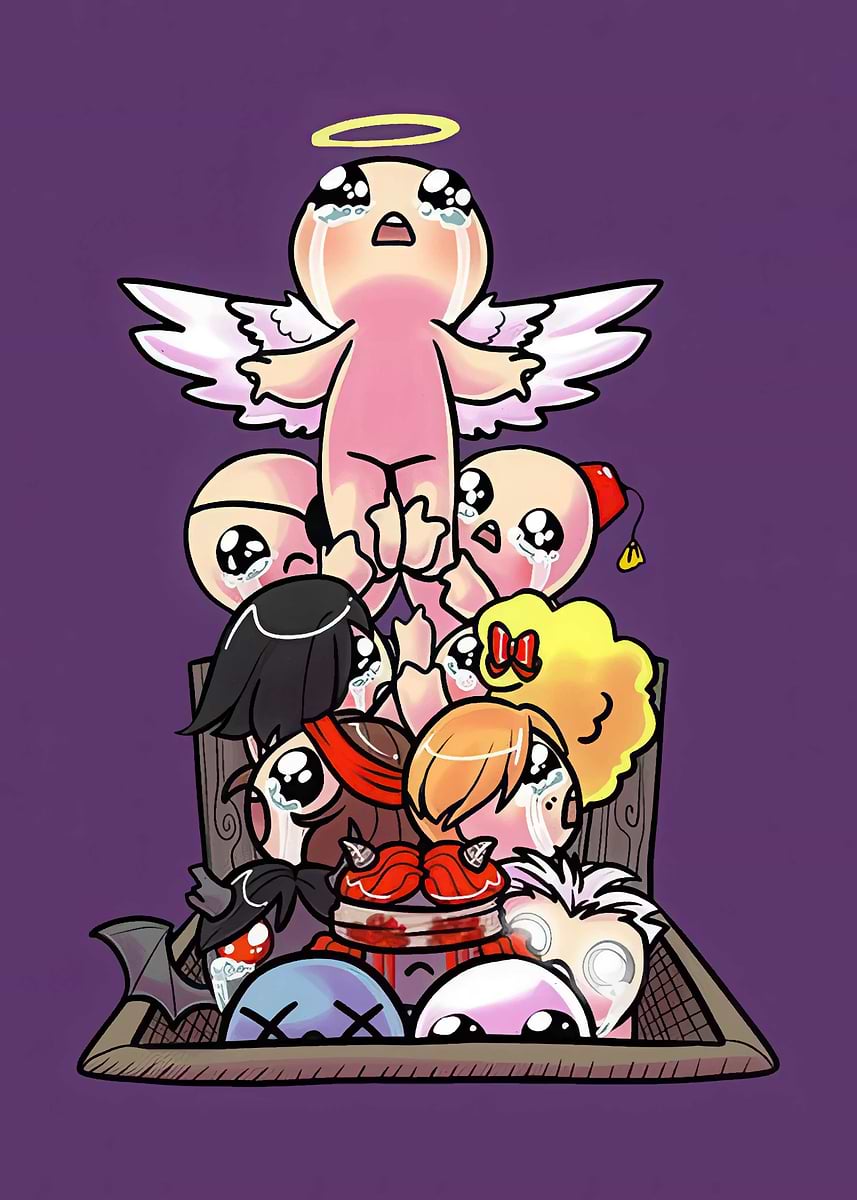 'The Binding of Isaac characters crying' Poster, picture, metal print ...