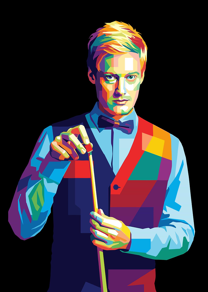 'Snooker Player Colorful Pop Art Portrait' Poster, picture, metal print ...