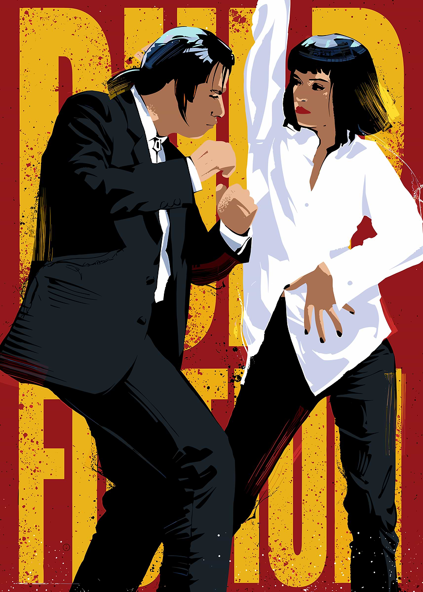'Pulp Fiction Dance Scene' Poster, picture, metal print, paint by ...