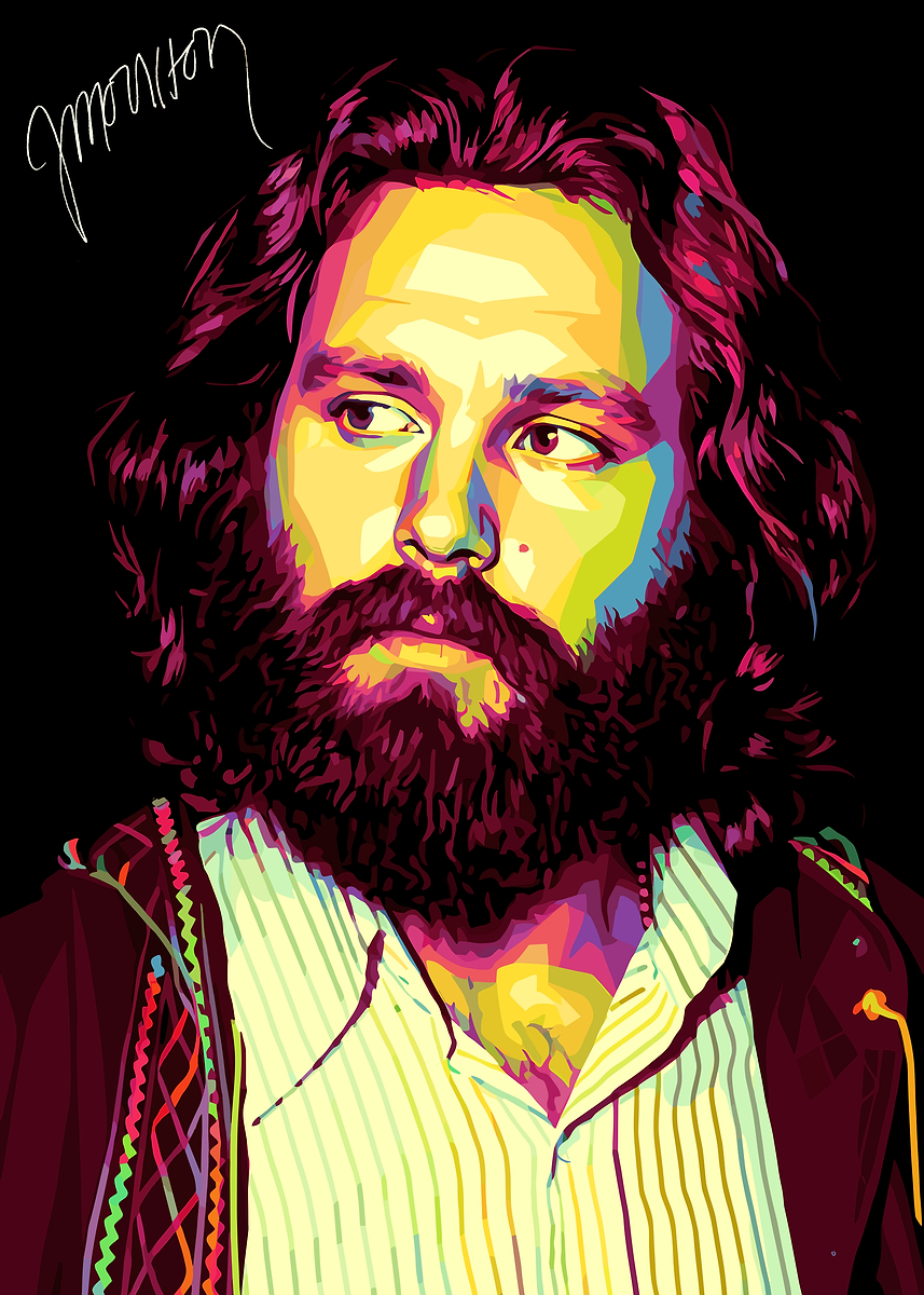 'Jim Morrison Colorful Portrait' Poster, picture, metal print, paint by ...