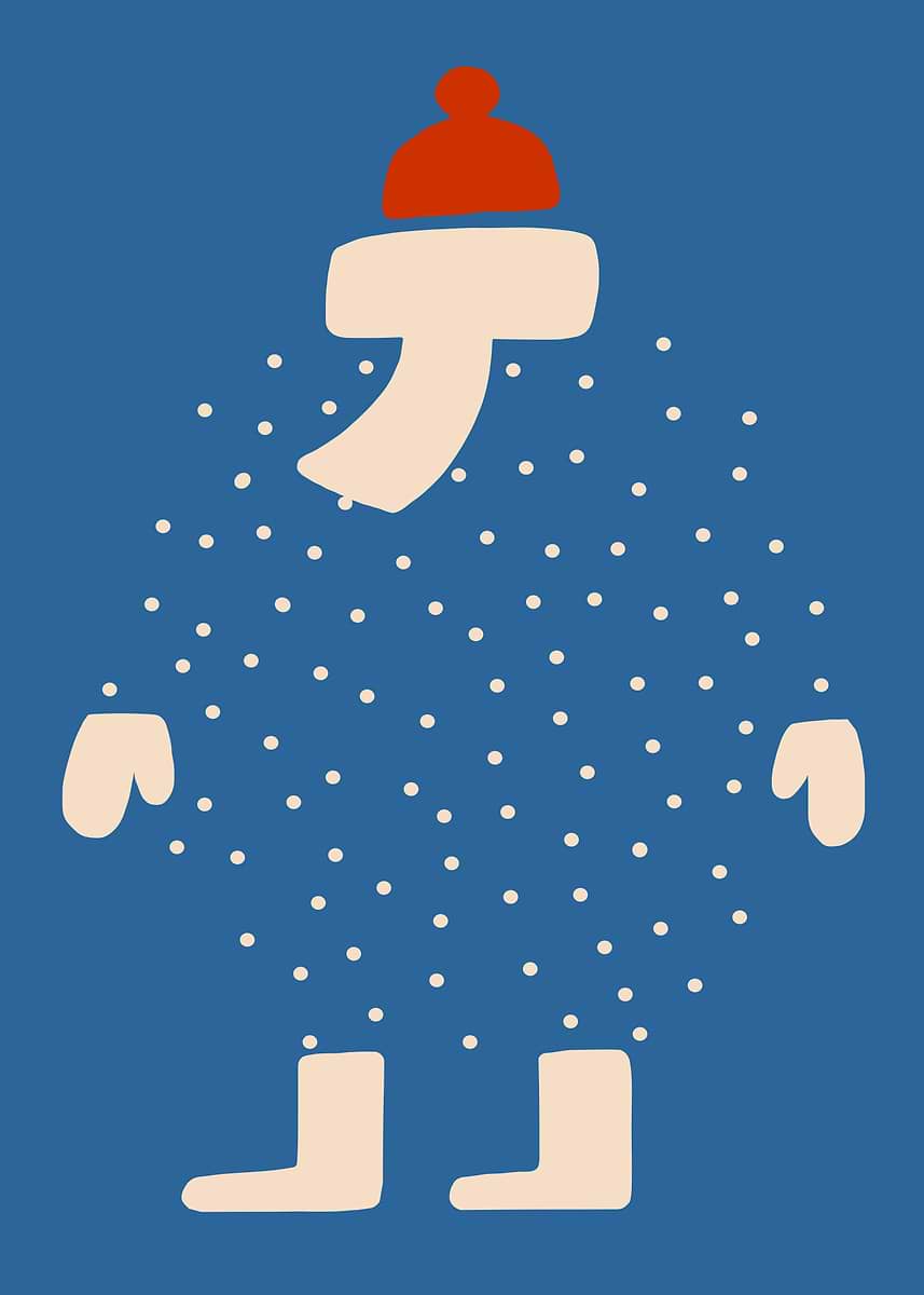 'Winter Character Illustration with Hat and Scarf' Poster, picture ...