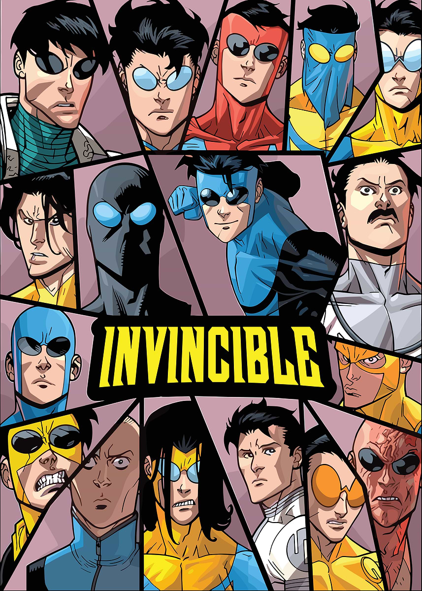 'Invincible Comic Book Character Collage' Poster, picture, metal print ...