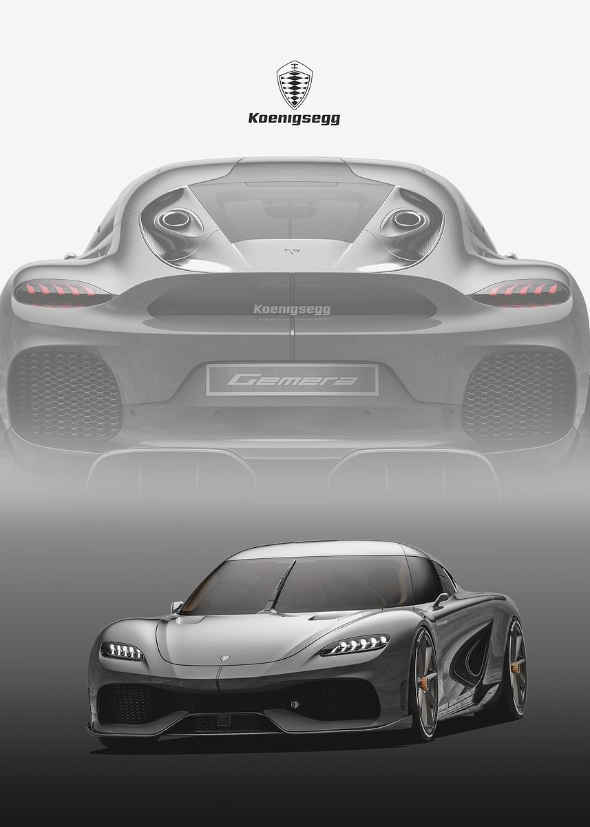 'Koenigsegg Gemera Supercar' Poster, picture, metal print, paint by ...