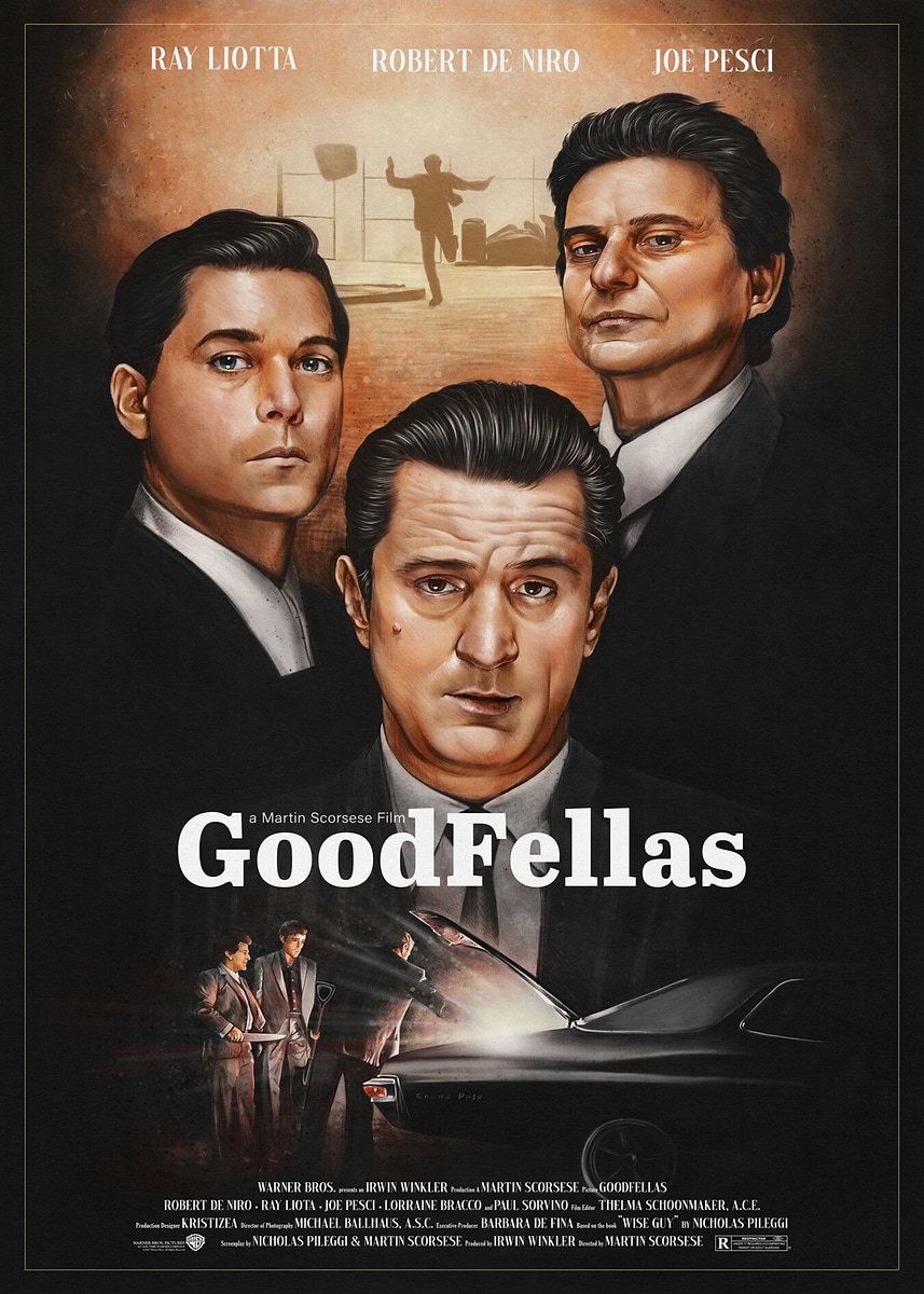 'GoodFellas movie poster with main actors' Poster, picture, metal print ...
