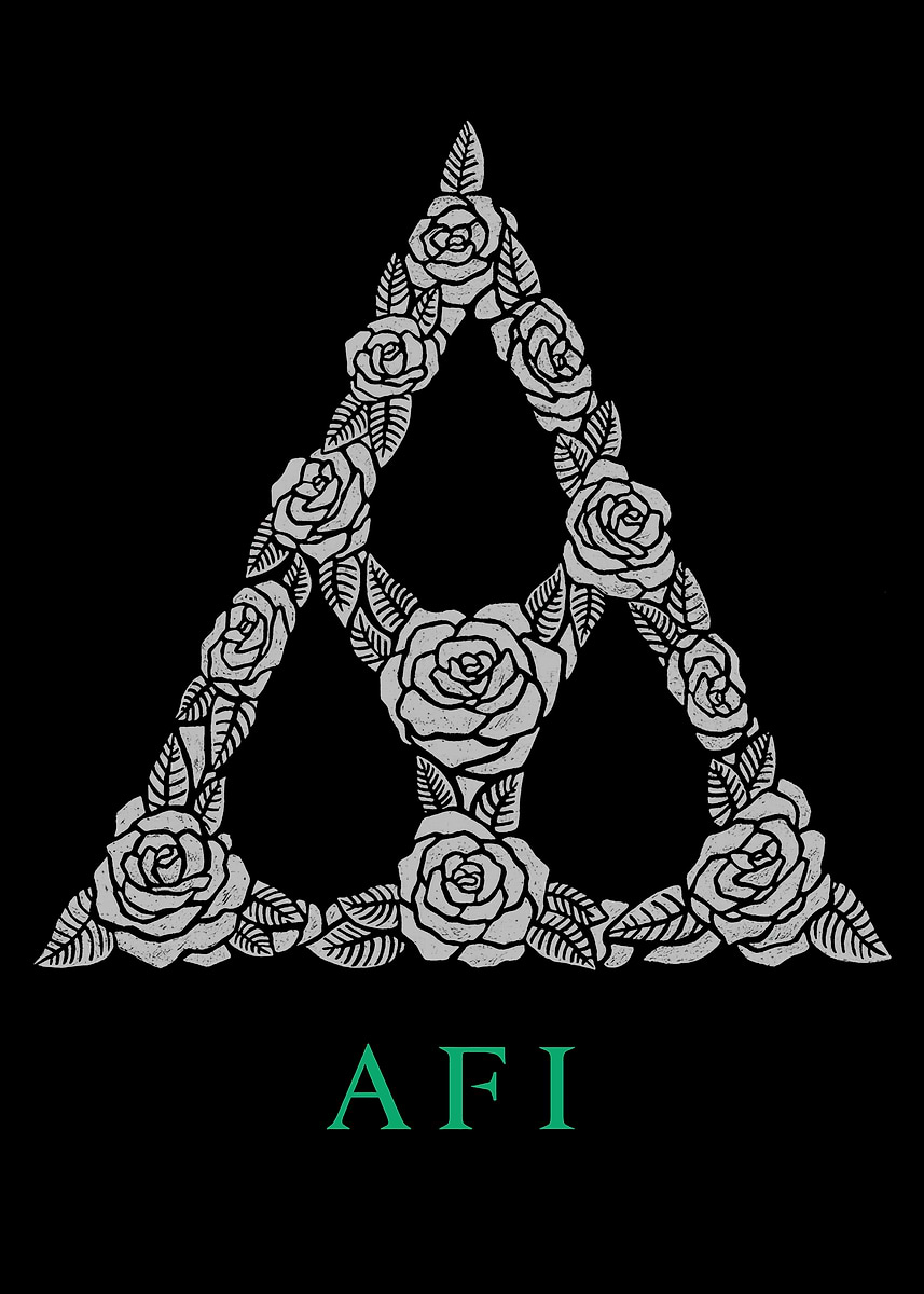 'AFI Floral Symbol on Black Background' Poster, picture, metal print ...