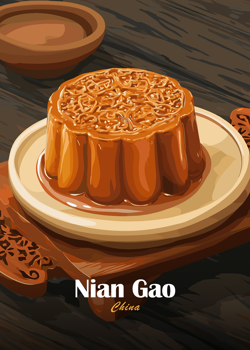 'Nian Gao Chinese New Year Cake' Poster, picture, metal print, paint by ...