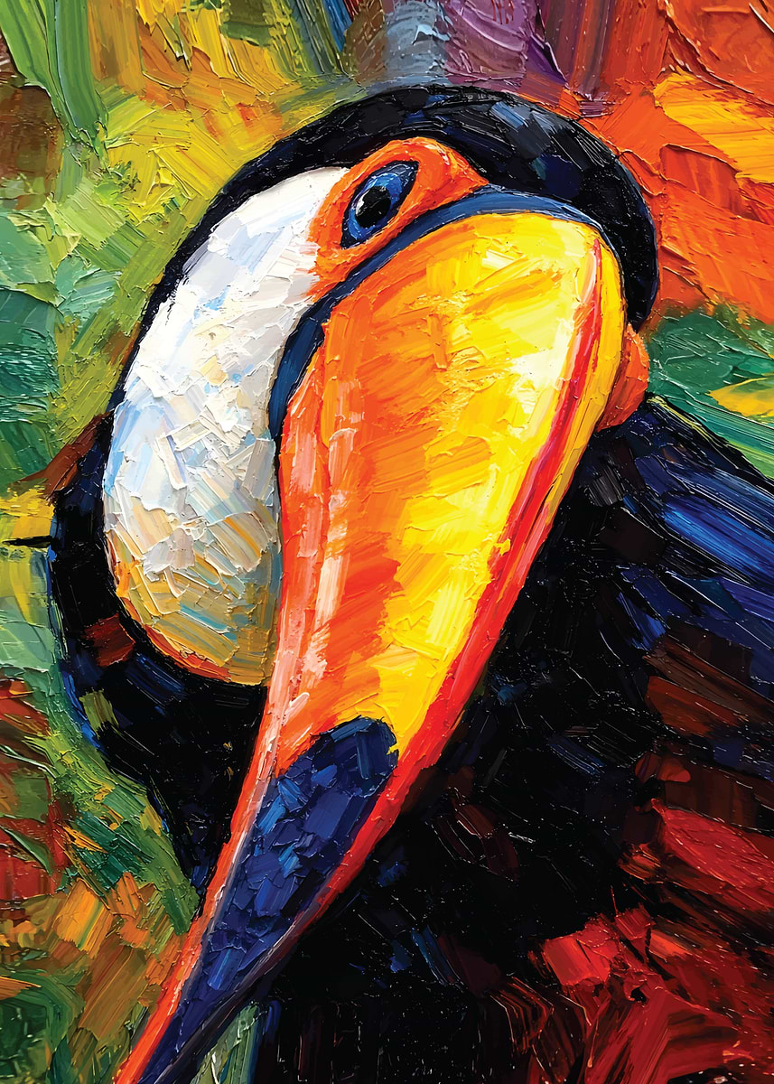 'Vibrant Toucan Painting' Poster, picture, metal print, paint by Ramy ...
