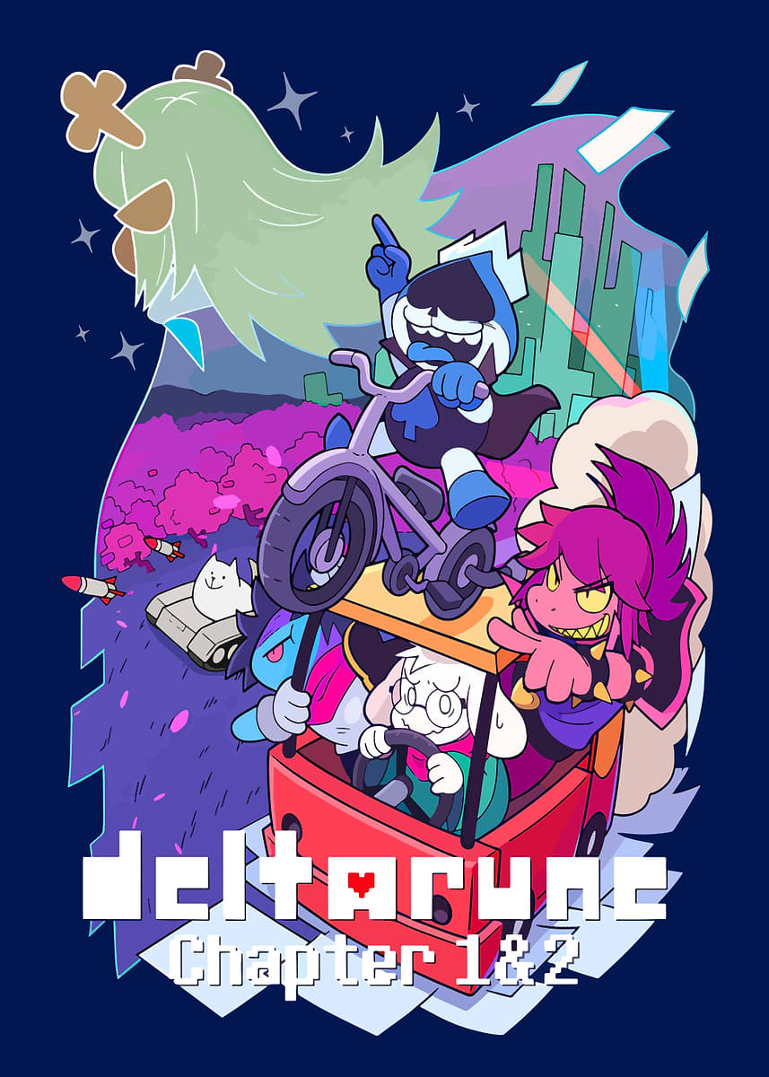 'Deltarune Chapter 1&2 Group Illustration' Poster, picture, metal print ...