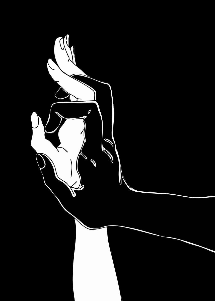 'Intertwined Lovers Hands Art' Poster, picture, metal print, paint by ...