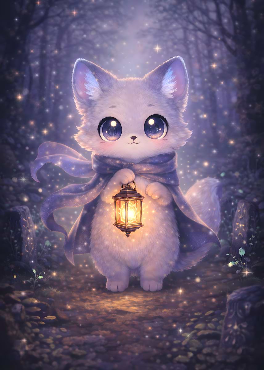 'Guardian Fox of the Enchanted Forest' Poster, picture, metal print ...