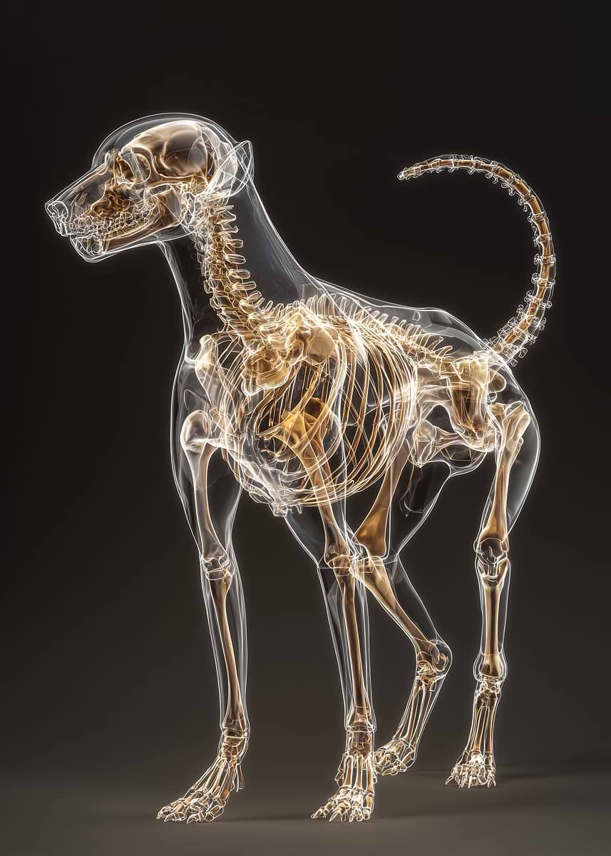 'Dog Skeleton Anatomy X-Ray' Poster, picture, metal print, paint by ...