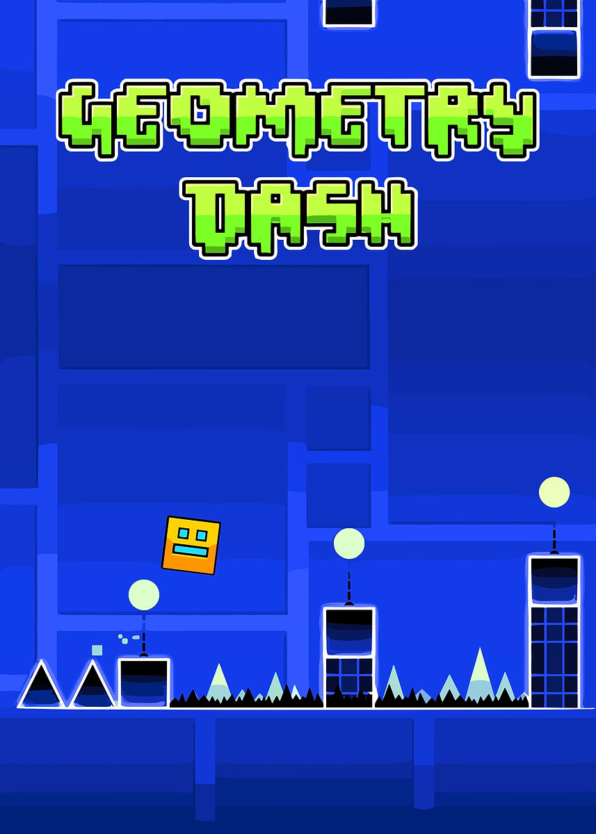'Geometry Dash Game' Poster, picture, metal print, paint by mbako ...