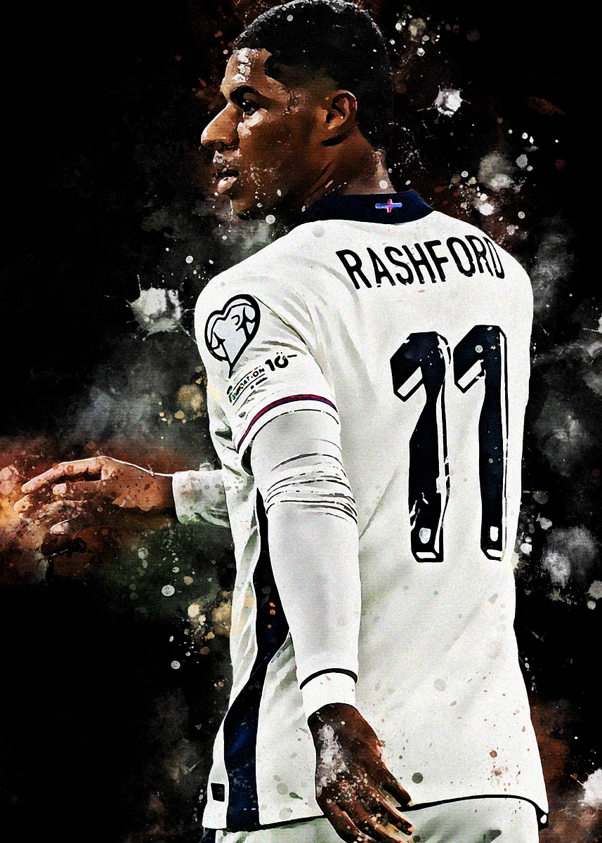 'Marcus Rashford Portrait' Poster, picture, metal print, paint by Diane ...