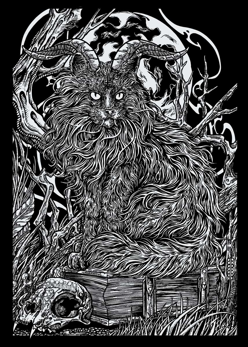 'Occult Cat Illustration' Poster, picture, metal print, paint by ...