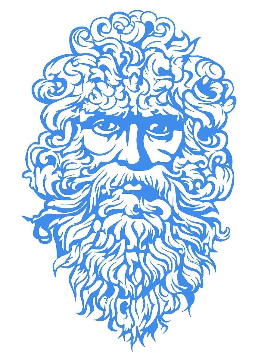 'Blue Bearded Man Illustration' Poster, picture, metal print, paint by ...