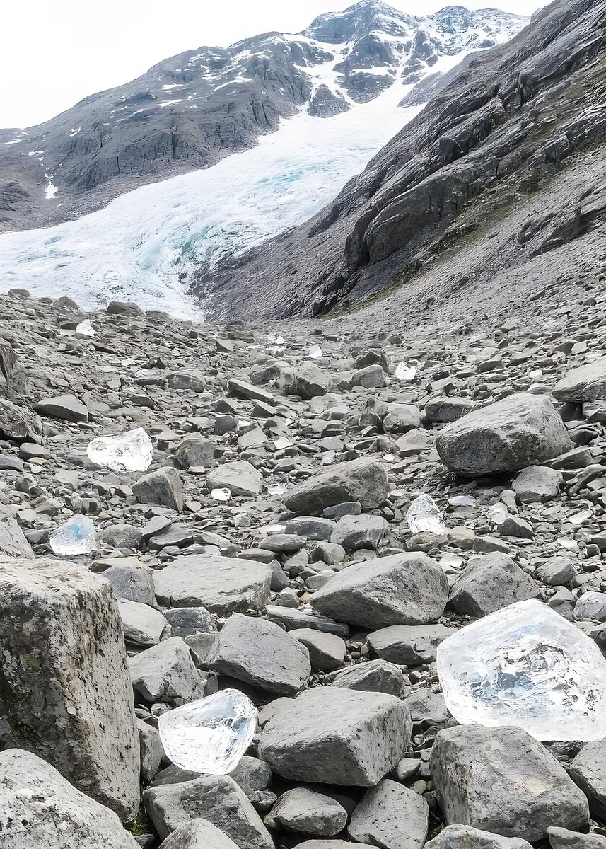 'Glacier landscape with ice and rocks' Poster, picture, metal print ...
