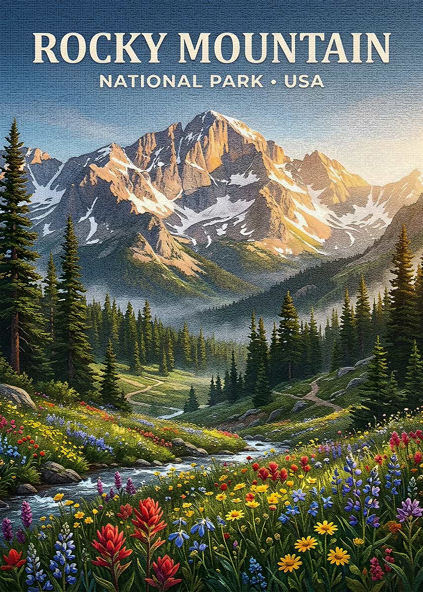 'Rocky Mountain National Park Poster' Poster, picture, metal print ...