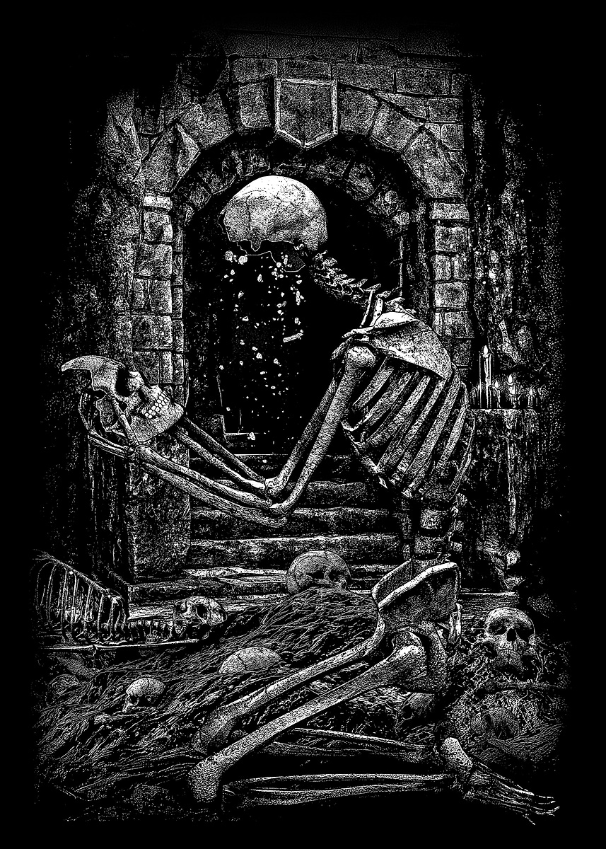 'Skeleton Face' Poster, picture, metal print, paint by Diego Gedoz de ...