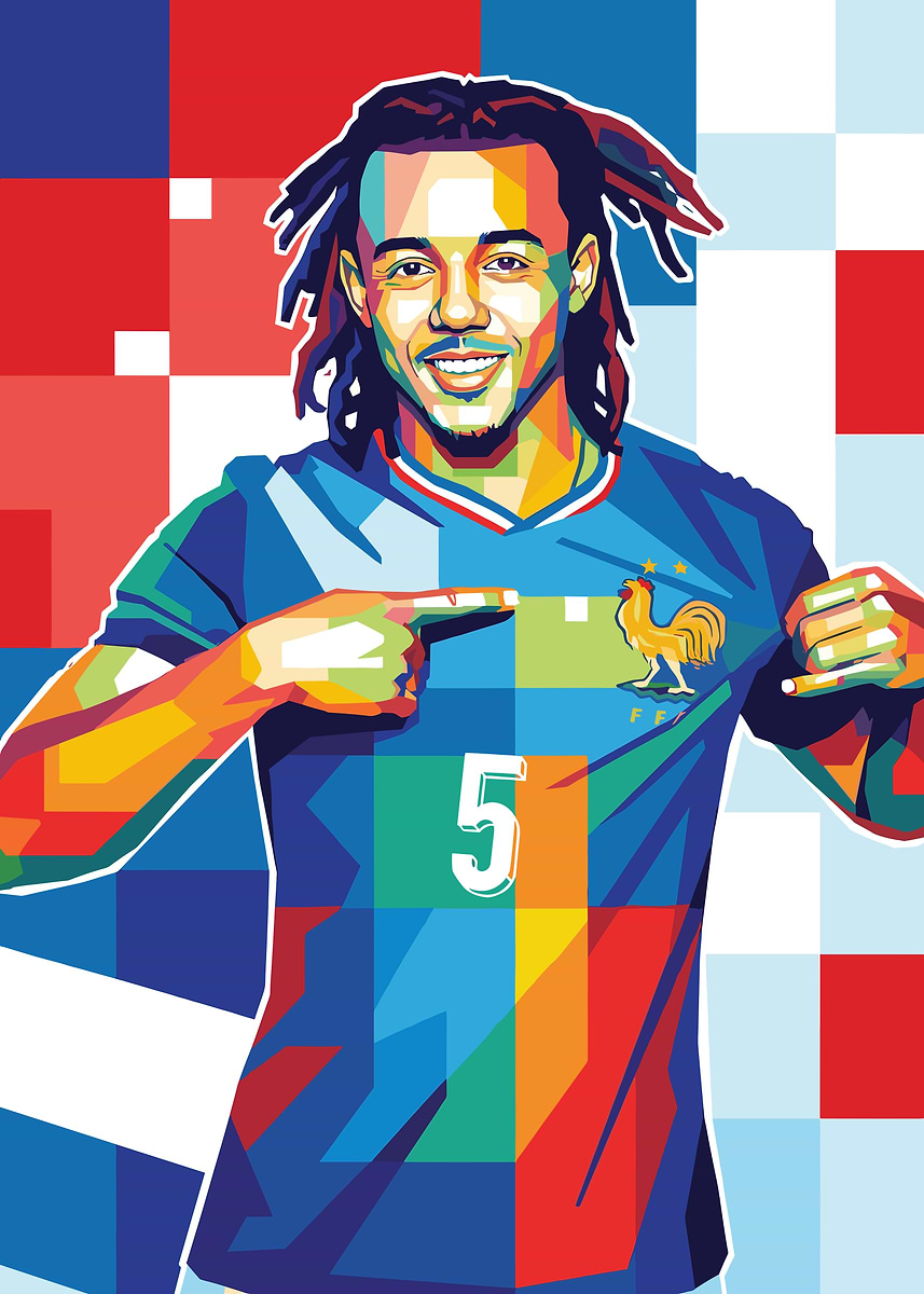 'Jules Koundé France Soccer Pop Art' Poster, picture, metal print ...